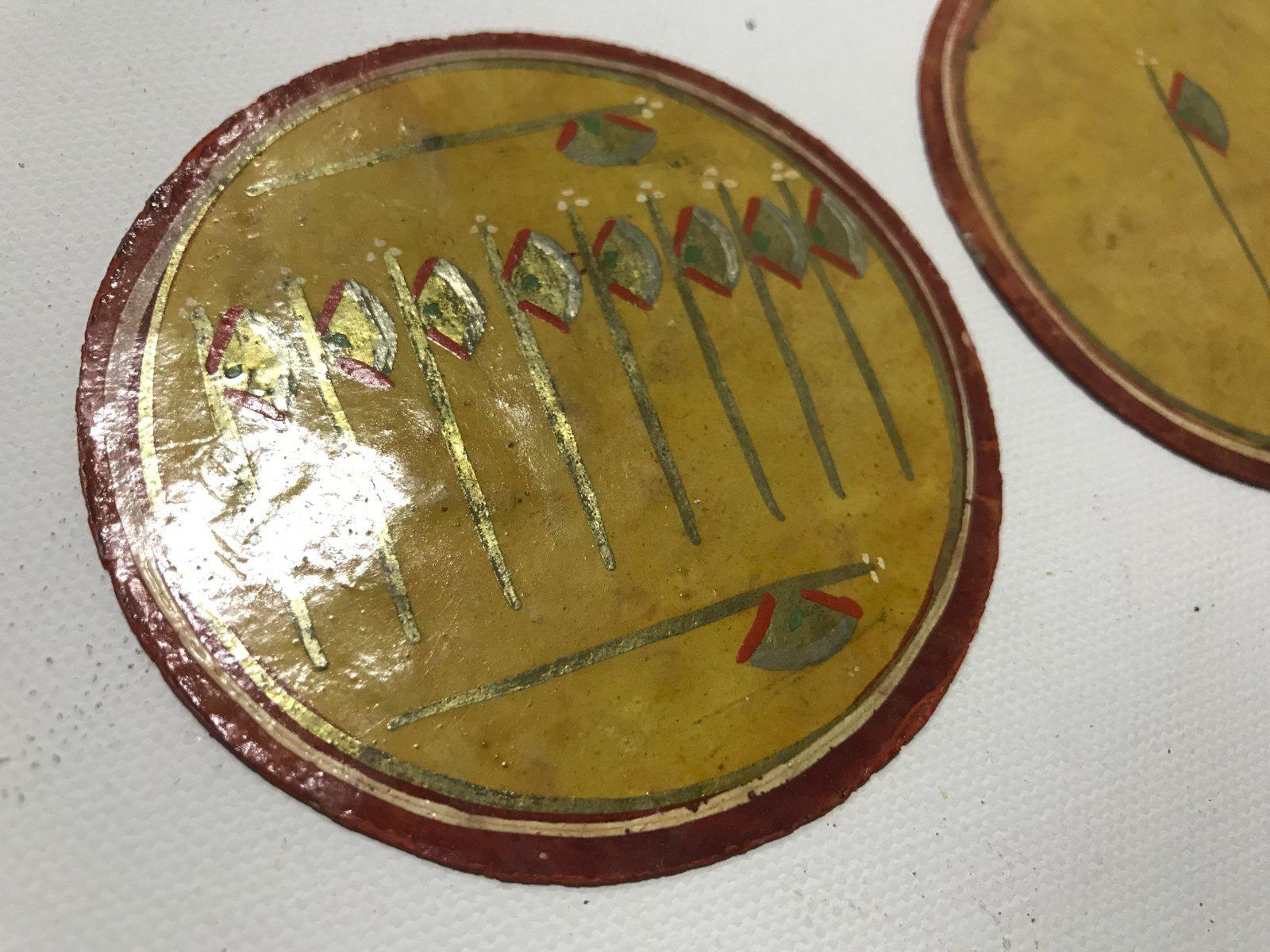 5011 SOLD Group of 12 old Lacquered Ganjifa Playing Cards Sawantwadi ...