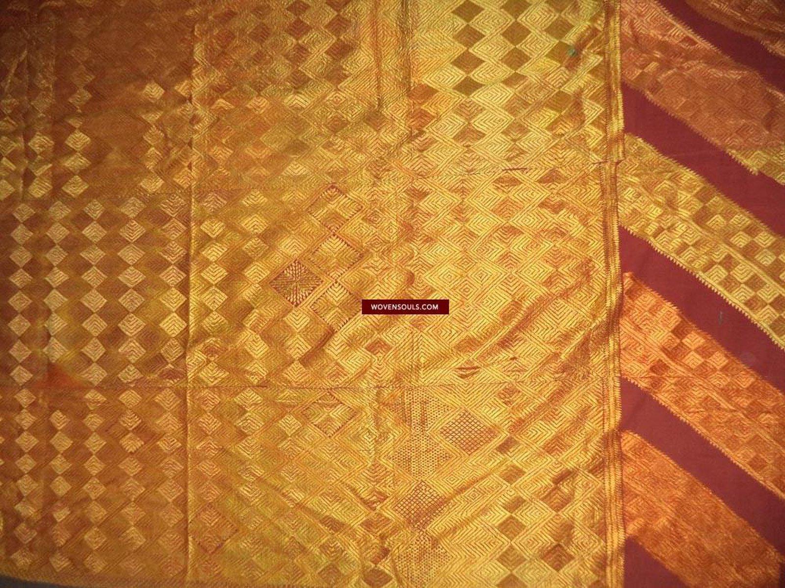 549-B Vintage Golden Varida Bagh Phulkari - WOVENSOULS Antique Textiles ...