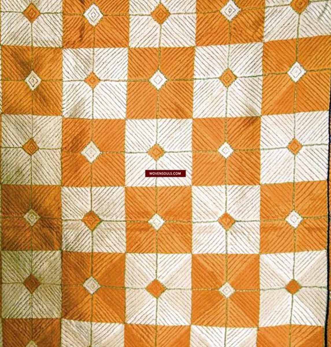 550 Checkerboard Vintage Phulkari Bagh - WOVENSOULS Antique Textiles ...