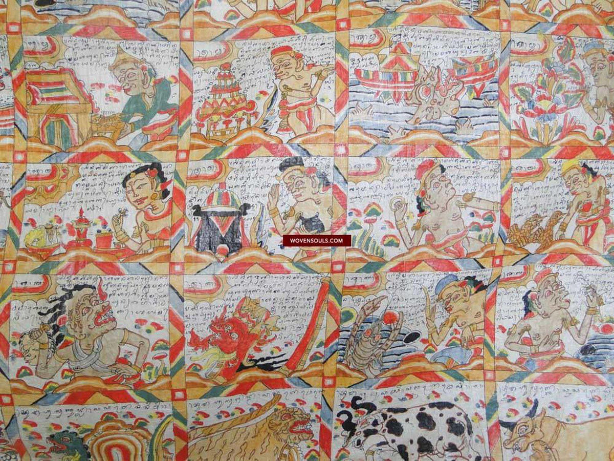 569 Vintage Balinese Kamasan Painting Star Calendar - Antique Art ...
