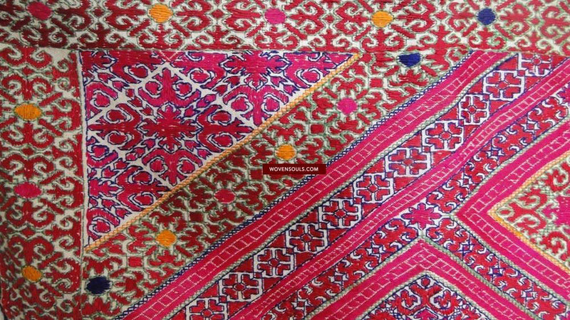 647 Antique Swat Valley Textile - Silk Embroidery Dowry Pillow Case ...