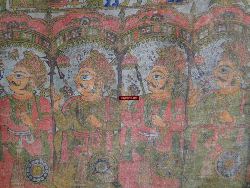 656 SOLD Old Pabuji Ki Phad - One Large Section - Indian Folk Painting ...