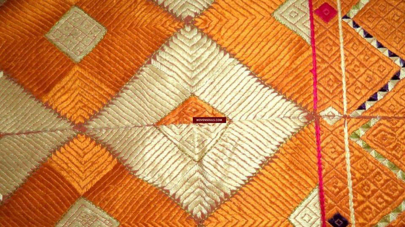 670 Vintage Patanga Bagh Phulkari Indian Textile Art Embroidery SIlk ...