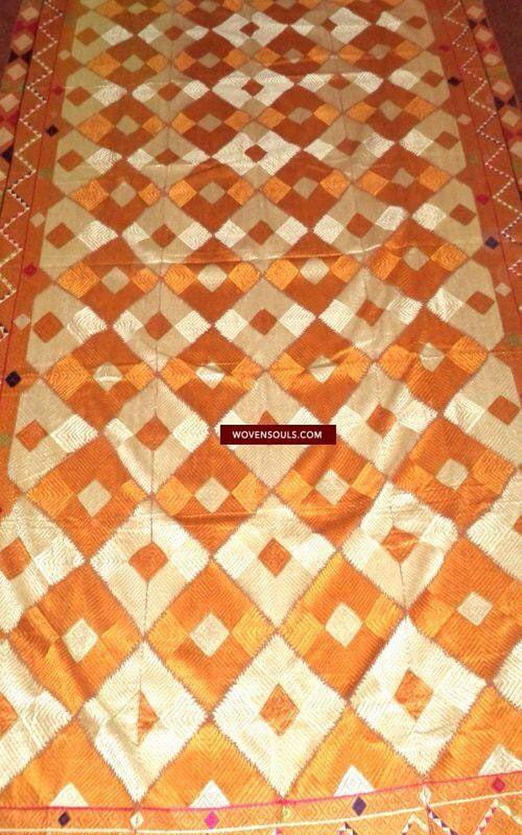 670 Vintage Patanga Bagh Phulkari Indian Textile Art Embroidery SIlk ...