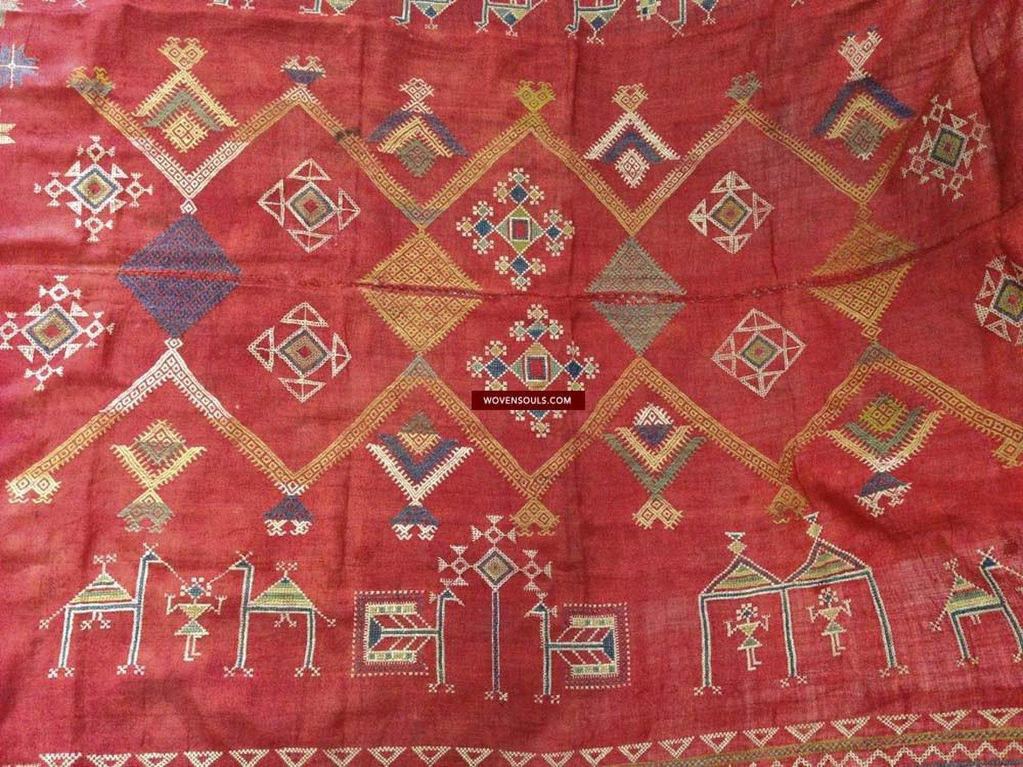 683 Indian Textile - Shekhawati Bishnoi Shawl Textile – WOVENSOULS ...