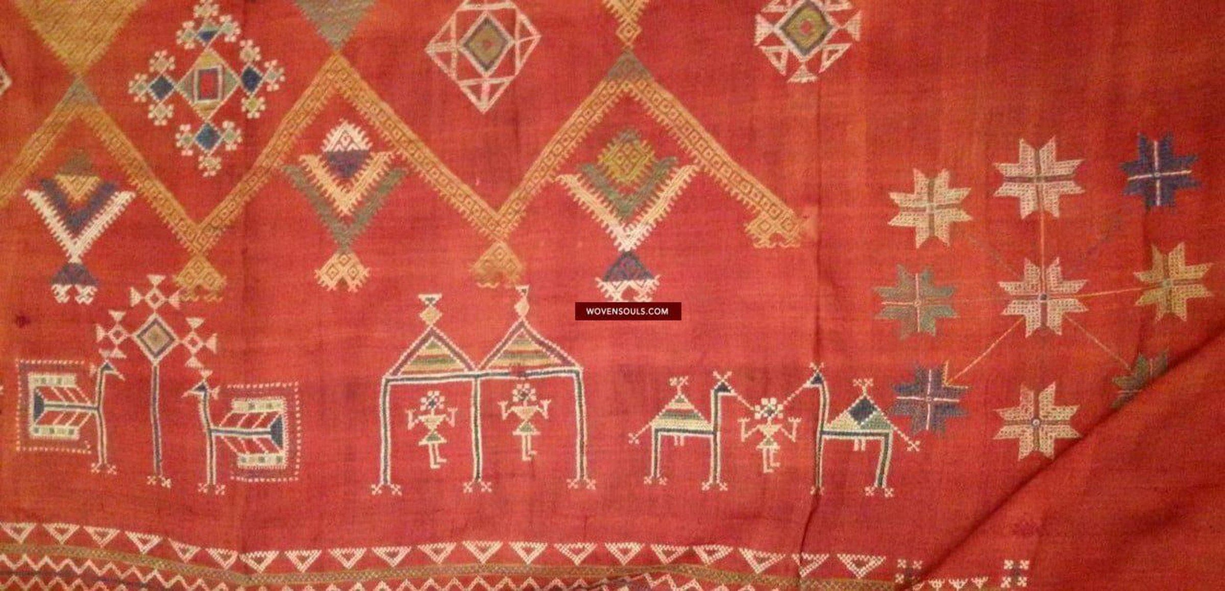 683 Indian Textile - Shekhawati Bishnoi Shawl Textile – WOVENSOULS ...