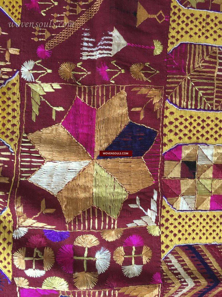 808 Antique Darshan Dwar Phulkari Bagh Textile - Wedding – WOVENSOULS ...