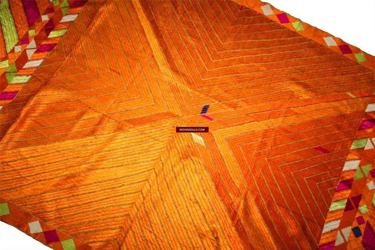 843 SOLD Vintage Golden Vari da Bagh Phulkari Textile - WOVENSOULS ...