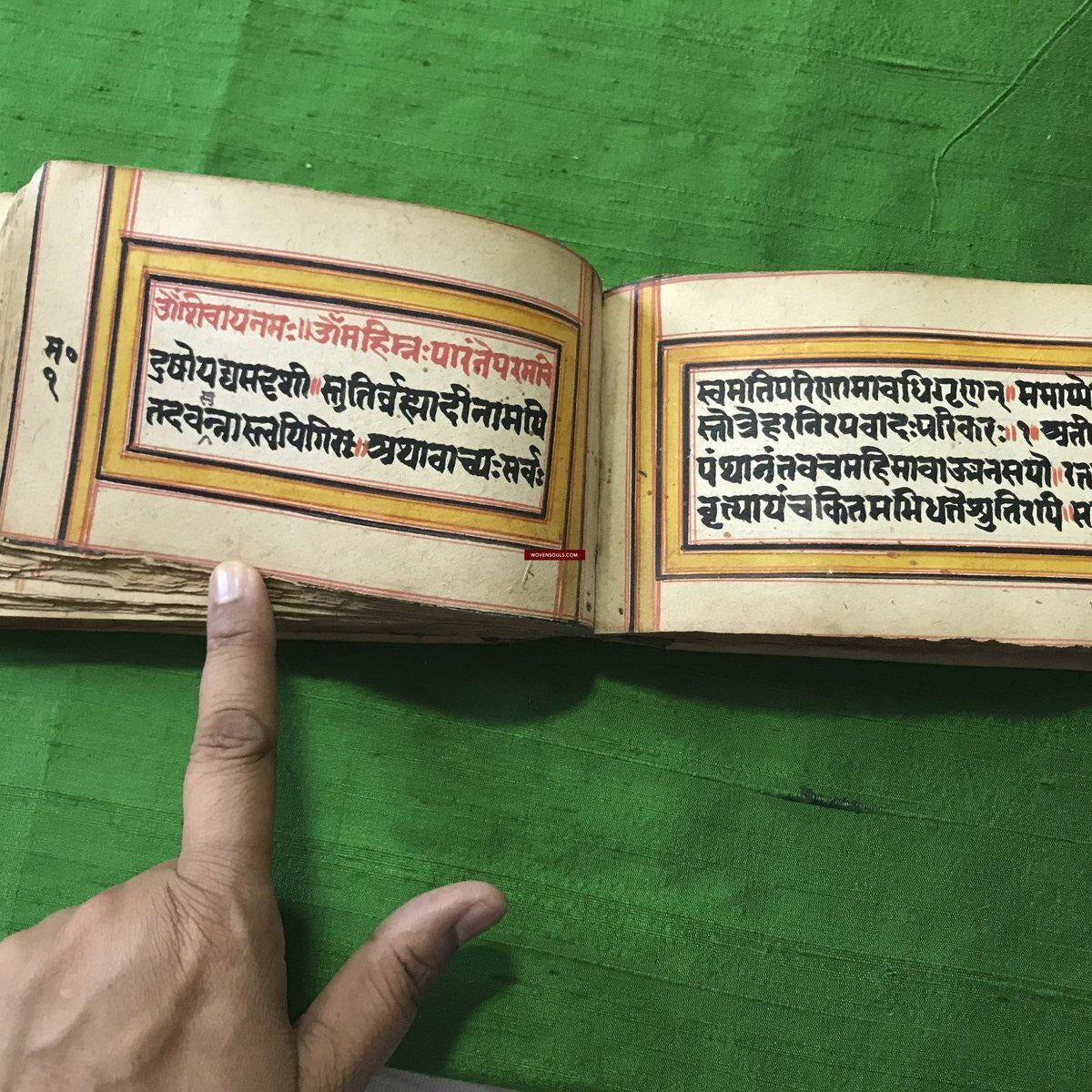 9019 Indian Hindu Manuscript with Sanskrit Verses – WOVENSOULS Antique ...