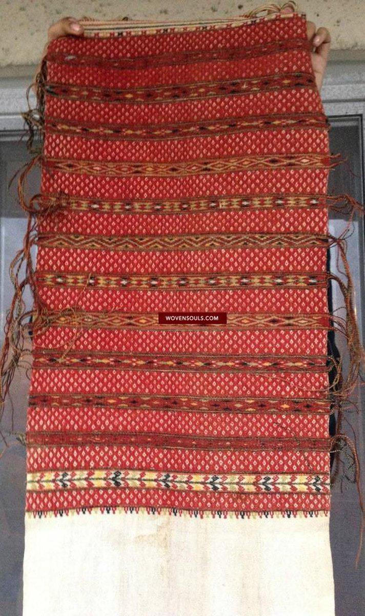 948 Old Hilltribe Tribal Textile Head / Shoulder Cloth - Antique Art ...